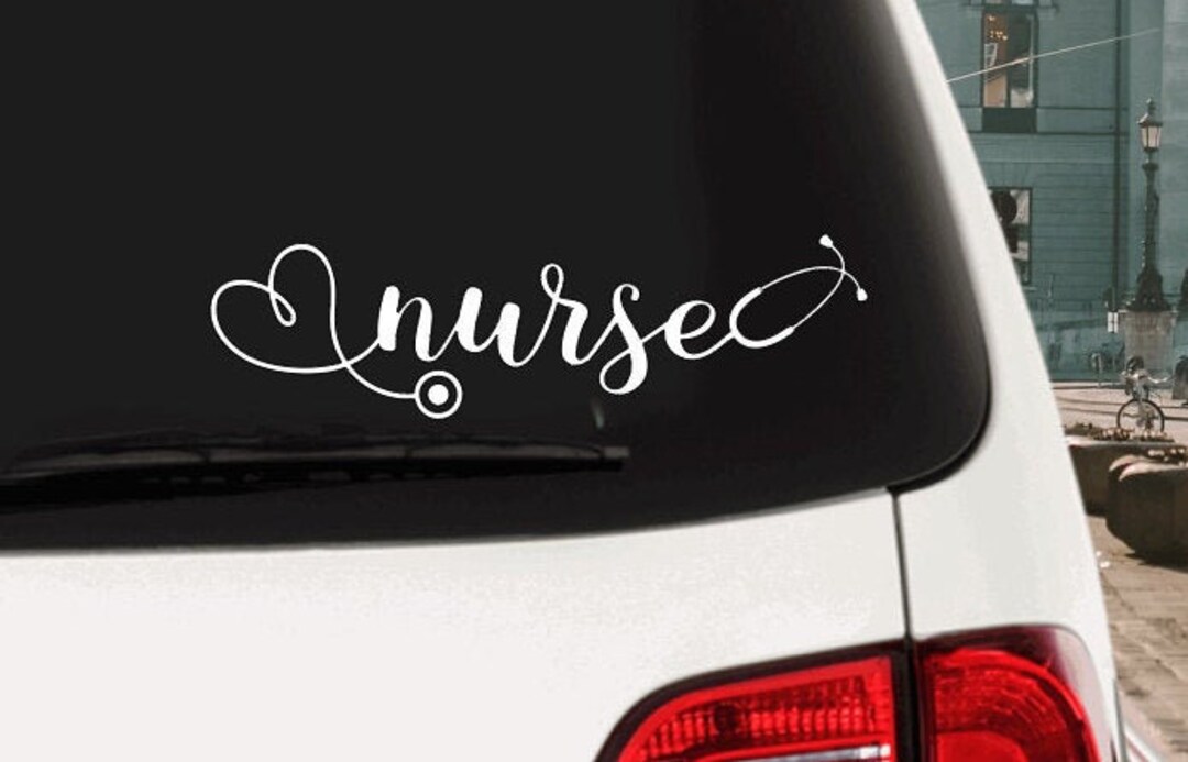 Nurse Car Decal, Nurse Heart, Nurse Stethoscope Hear Car Decal, Nurse ...