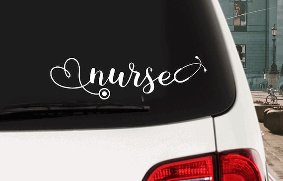Nurse Car Decal Nurse Heart Nurse Stethoscope Hear Car - Etsy