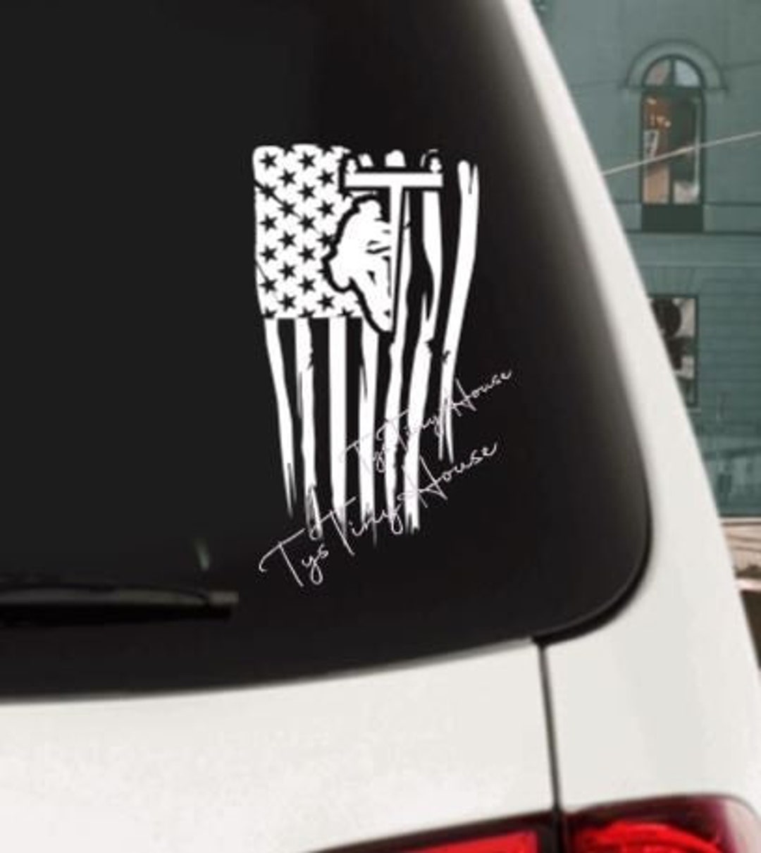 Lineman American Flag Truck Decal, Lineman Truck Decal, Lineman Truck ...