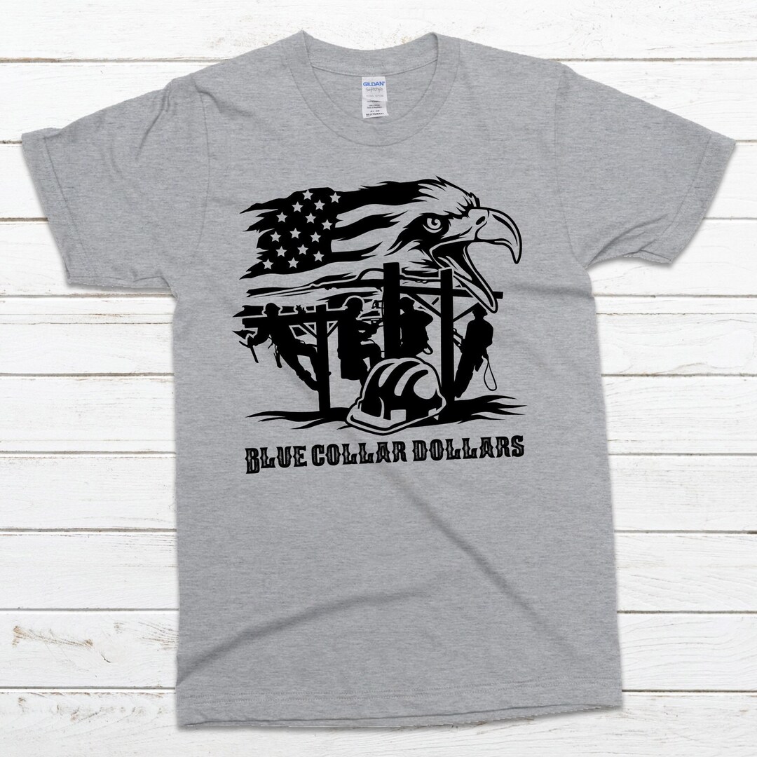 Lineman Eagle American Flag, Blue Collar Dollars, Lineman Pride, USA Lineman Pride T-shirt - Etsy