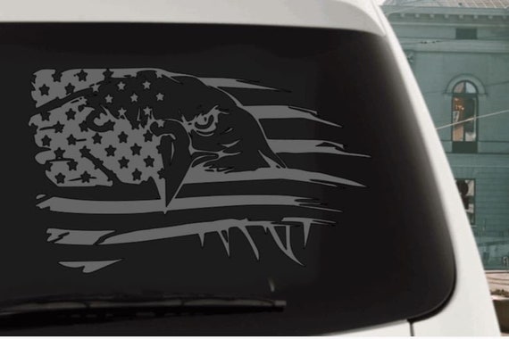 Eagle American Flag Black Matte Truck Decal American Flag | Etsy