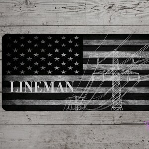 Transmission Tower License Plate, Power Lines Truck Tag, Lineman ...