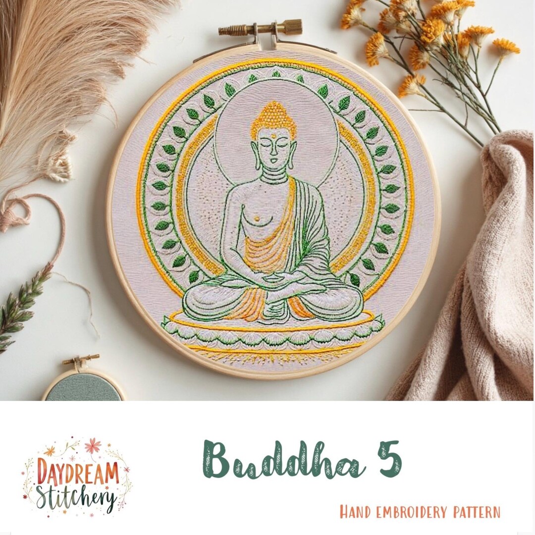 Hand Embroidery Pattern: Buddha 5 (PDF Art Design Henna Boho Buddhist ...
