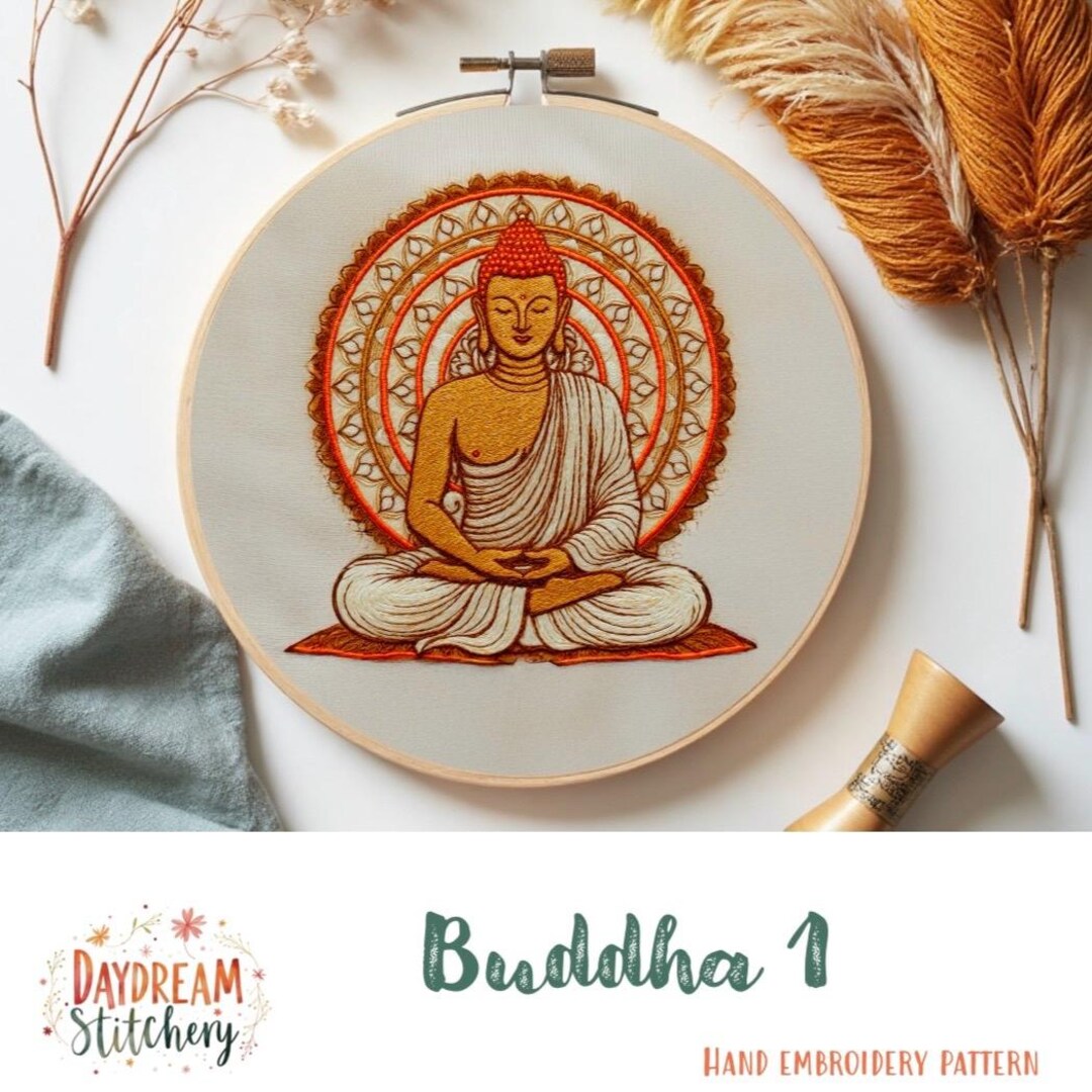 Printable Hand Embroidery Pattern: Buddha 1 (PDF Art Design Henna Boho ...