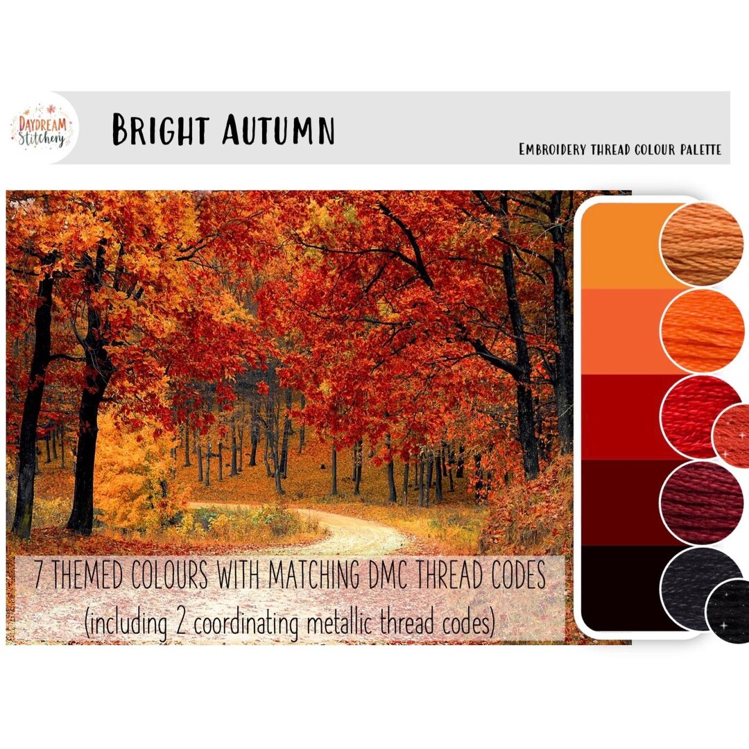 PDF Embroidery Thread Colour Palette: 'bright Autumn' (nature Inspired ...