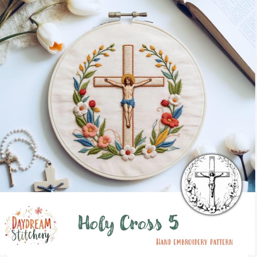 PDF Pattern Hand Embroidery Design: Holy Cross 5 (christ Jesus Saviour ...