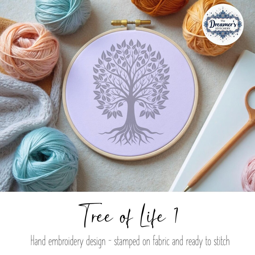 Stamped Hand Embroidery Pattern: Tree of Life 1 (beautiful Nature ...