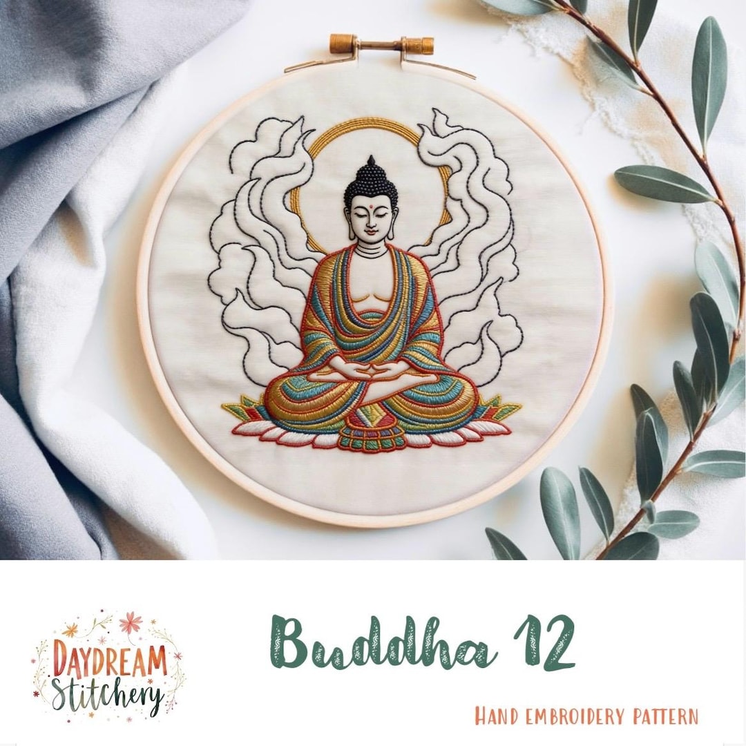 PDF Pattern Hand Embroidery Design: Buddha 12 (art Buddhist Zen ...