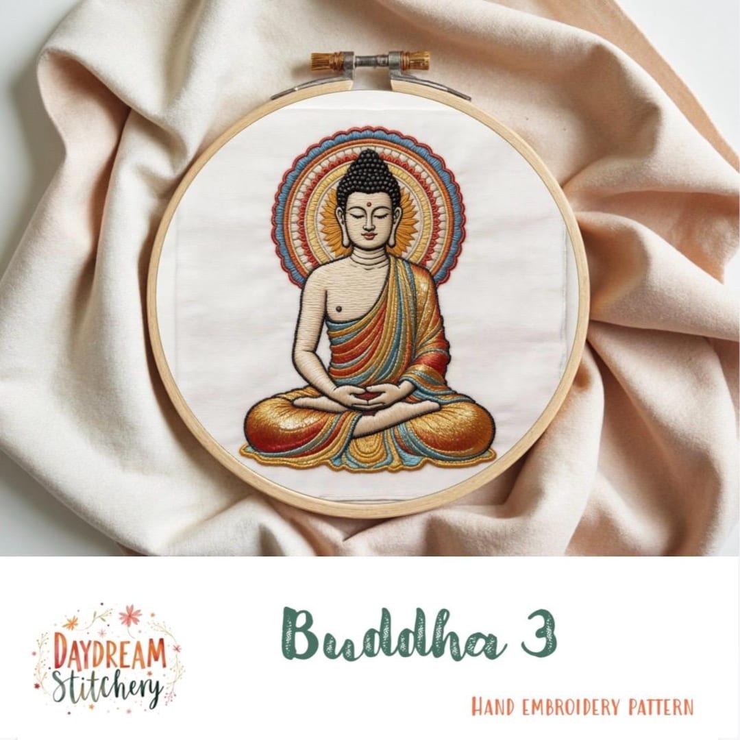 PDF Pattern Hand Embroidery Design: Buddha 3 (art Buddhist Zen Symbolic ...