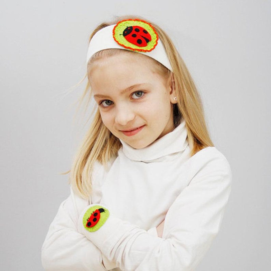 Wide Fabric Headband Wrist Cuff Set for Girls White Thick - Etsy