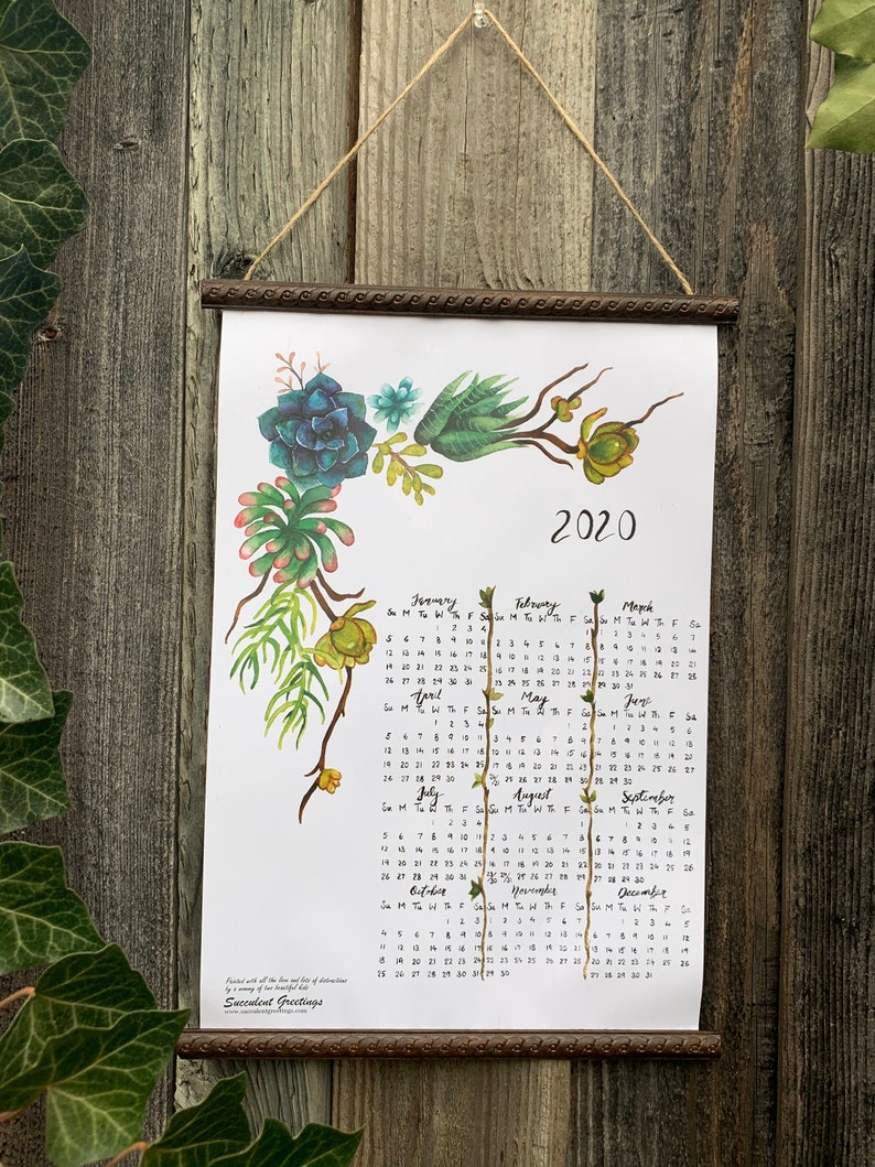2020 Succulent Calendar (digital Download Only) - Etsy