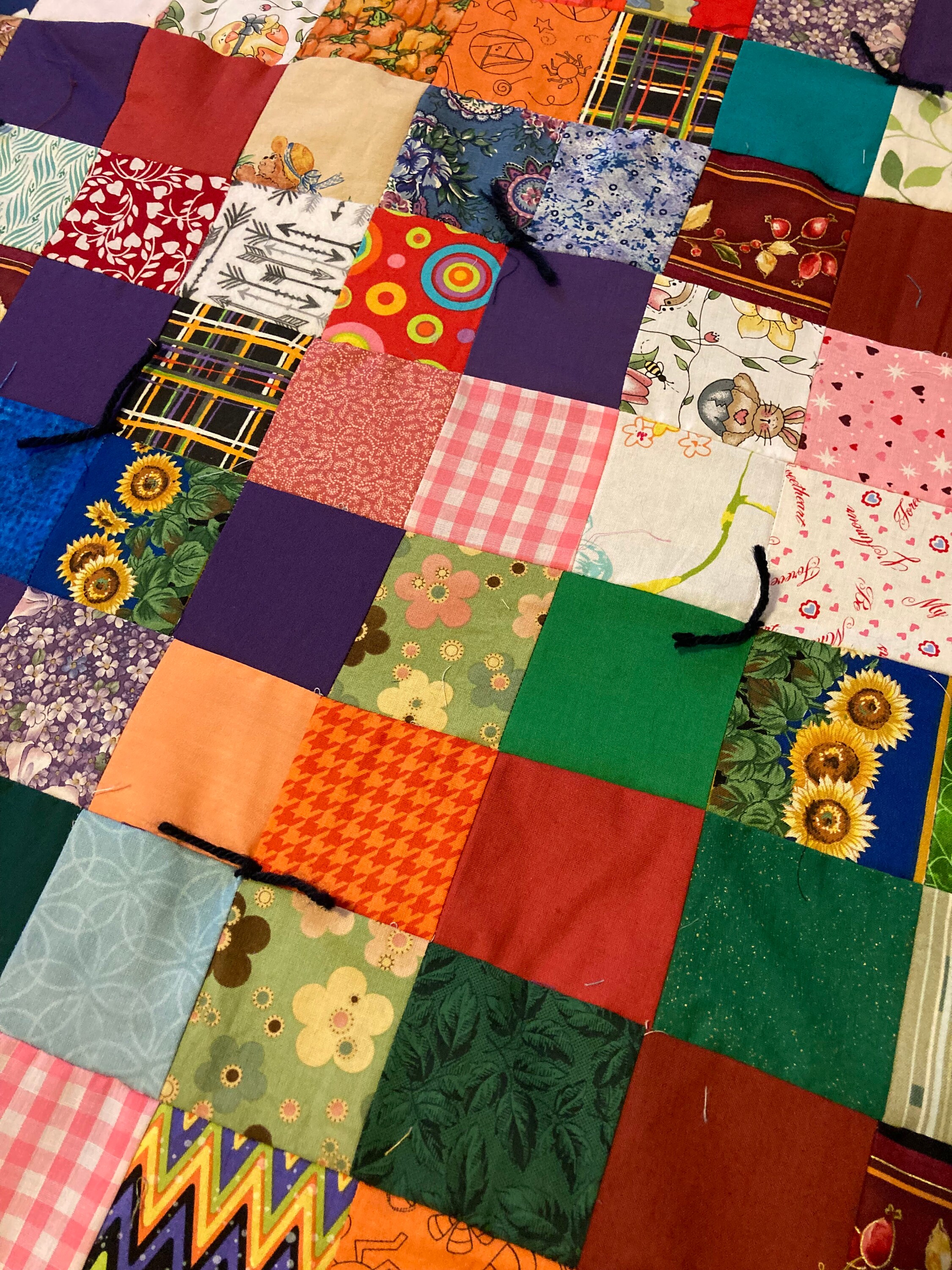 Always Wanted Too Squares Colorful Rainbow Quilt - Etsy