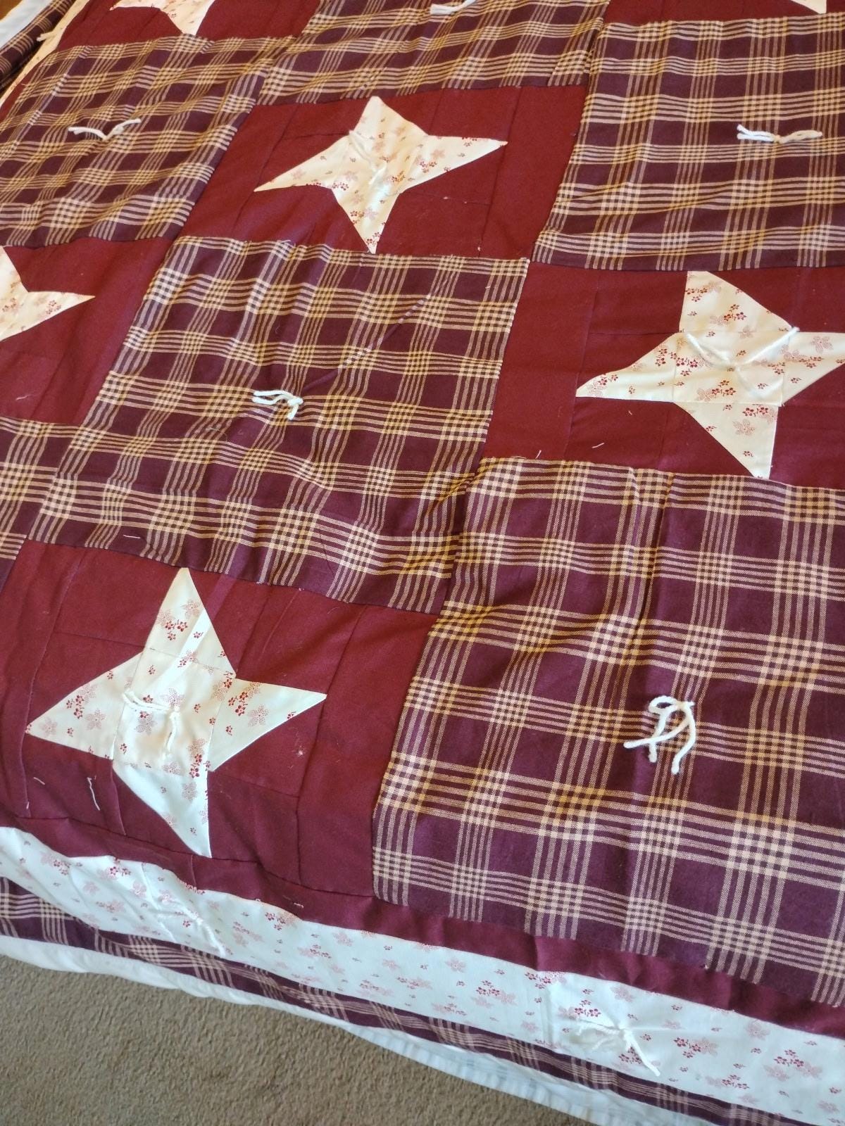 Maroon Star - Quilt - Brand New - Homemade - Gift - Etsy
