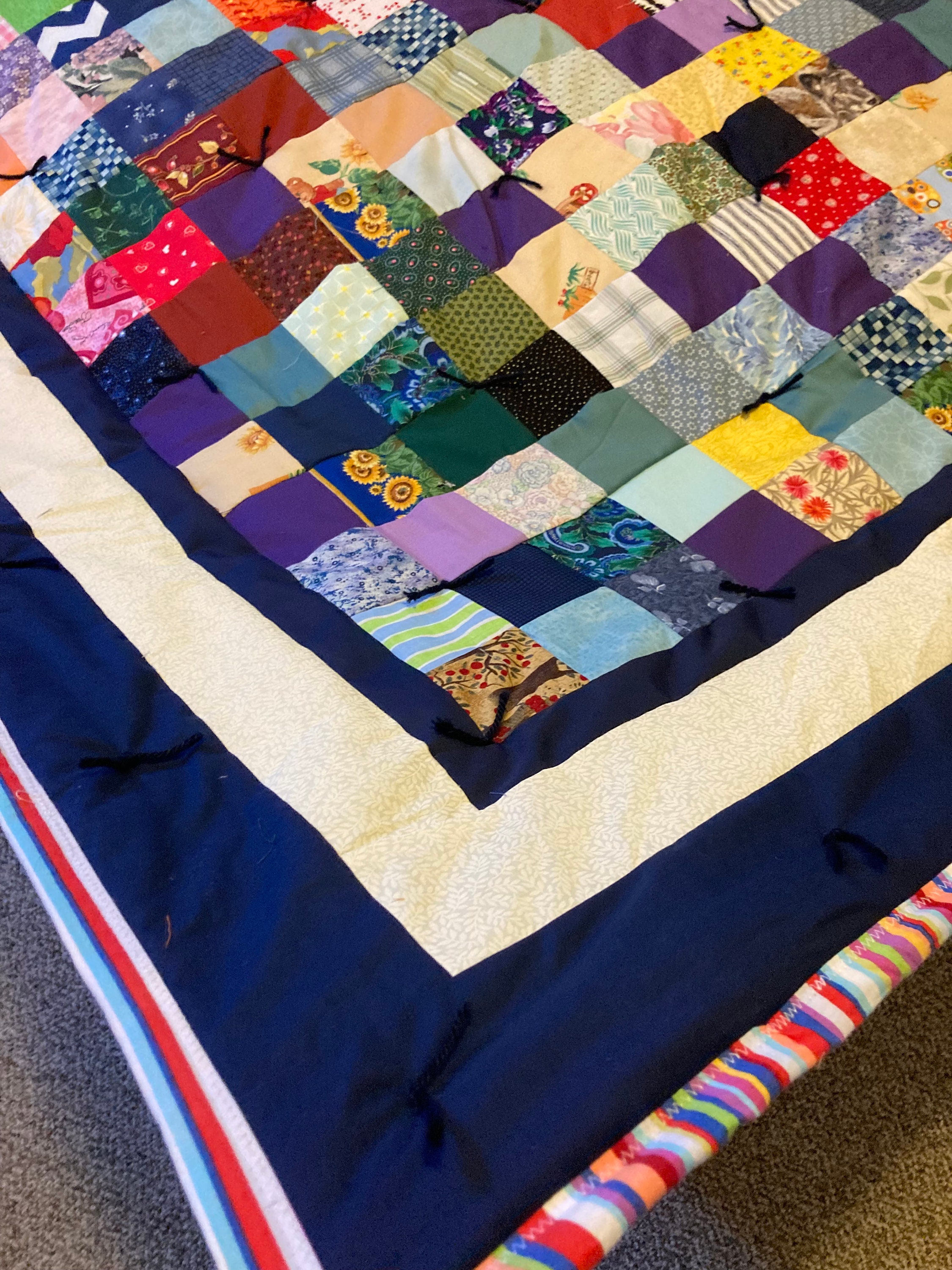 Always Wanted Too Squares Colorful Rainbow Quilt - Etsy