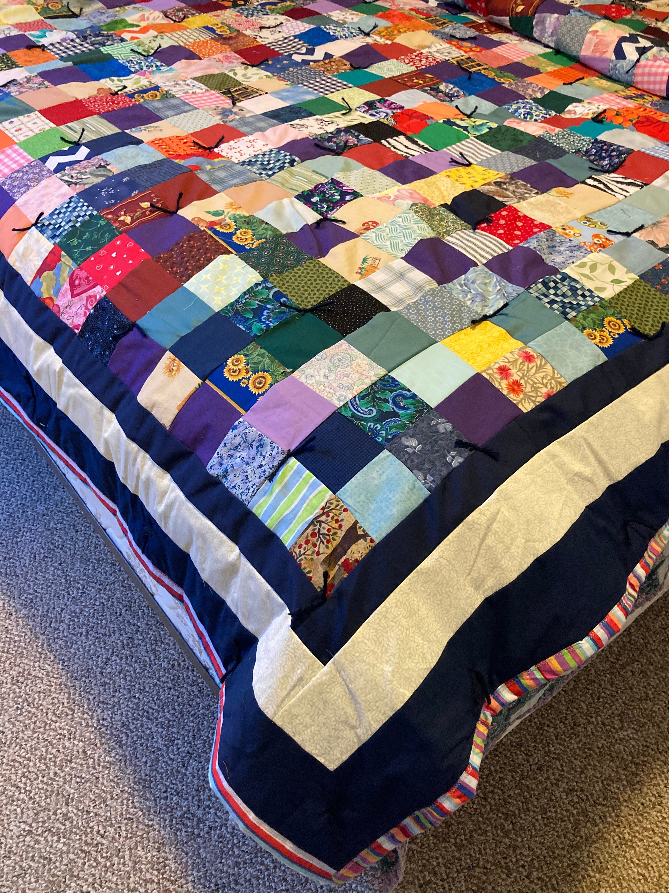 Always Wanted Too Squares Colorful Rainbow Quilt - Etsy