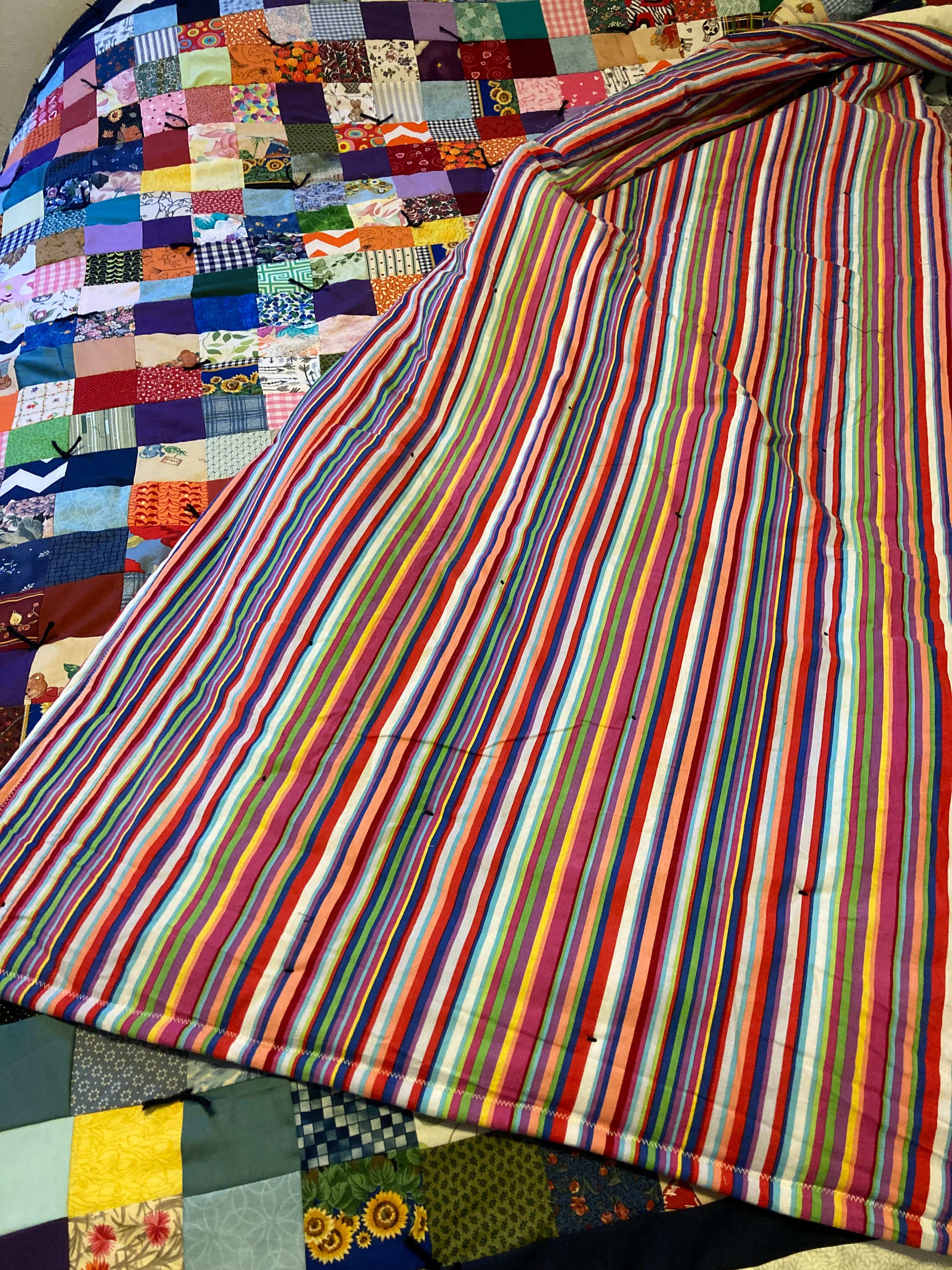Always Wanted Too Squares Colorful Rainbow Quilt - Etsy