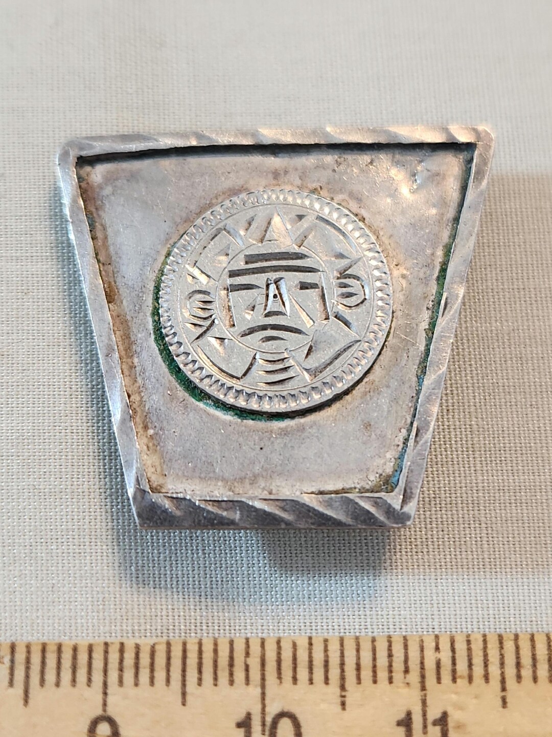 Vintage Collectible Mexico Sterling Silver Aztec or Mayan Women's Bollo ...