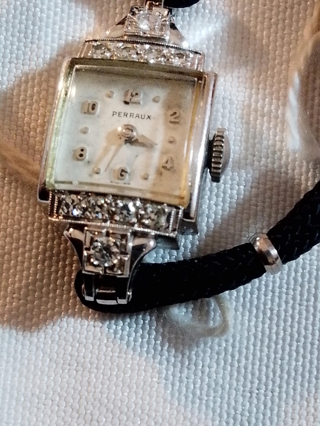 Vintage 1920s or 30s Perraux 14k White Gold & Diamonds Women's Cocktail ...