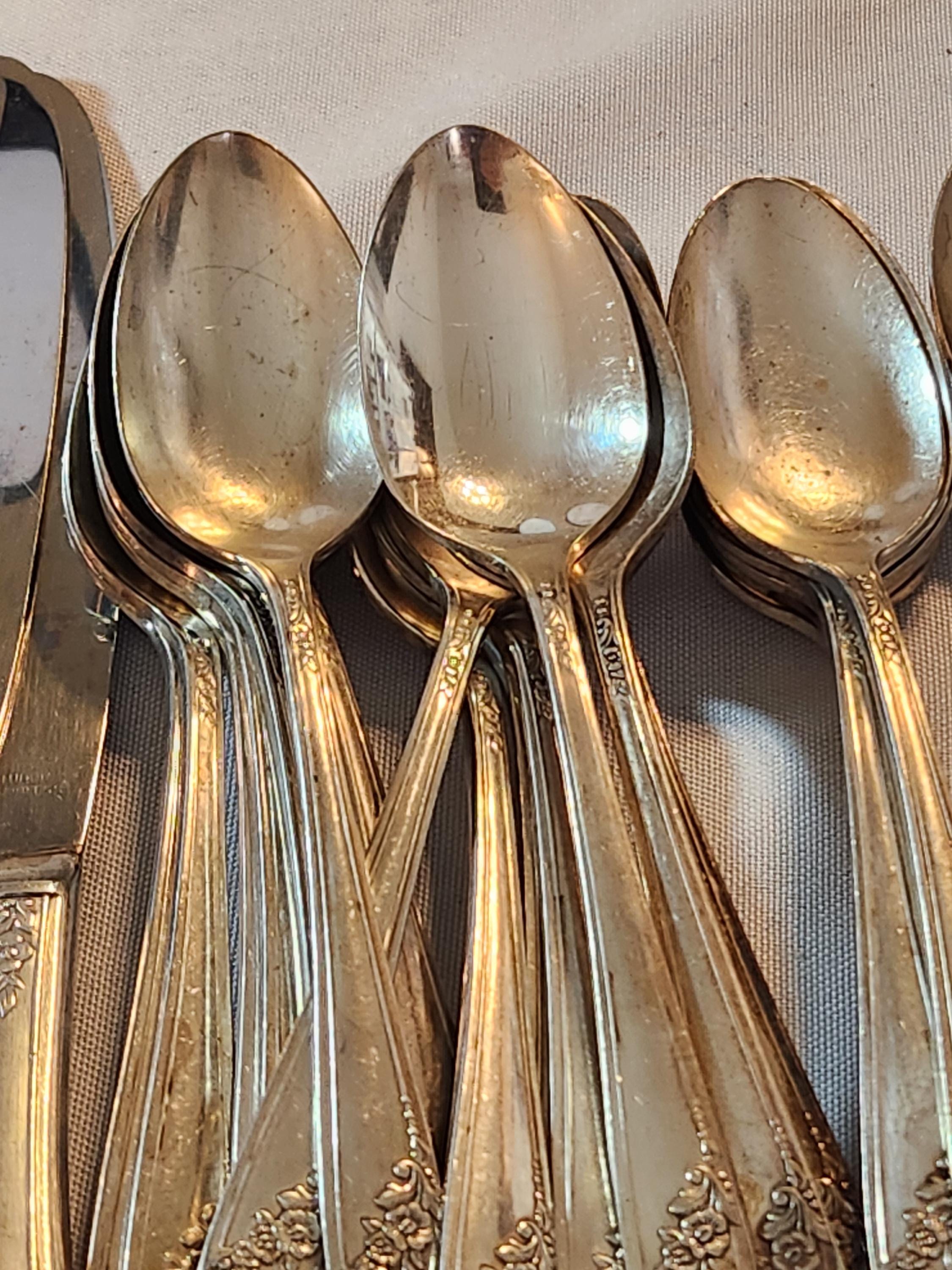 Vintage Oneidatudor Silverplate 38pc Flatware Set 4 Place Settings No ...