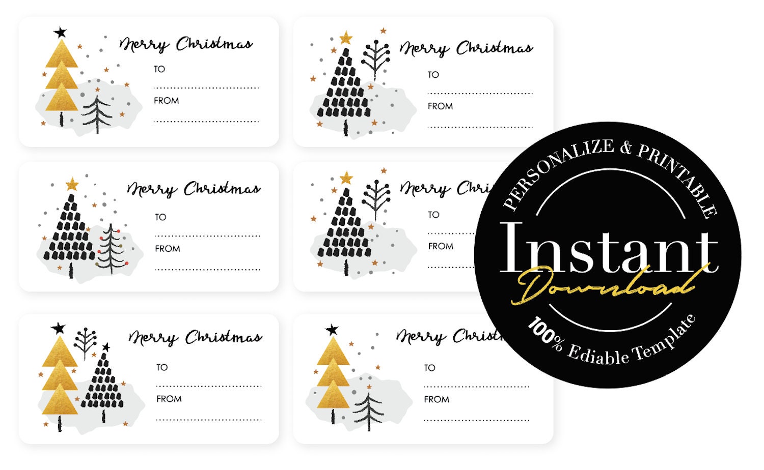 Printable Christmas Gift Labels | INSTANT DOWNLOAD | - Etsy