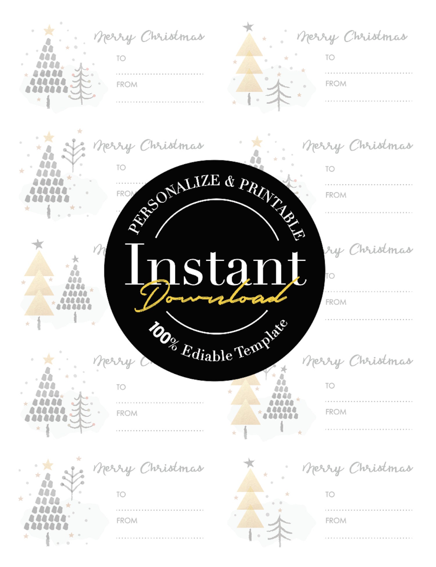 Printable Christmas Gift Labels | INSTANT DOWNLOAD | - Etsy