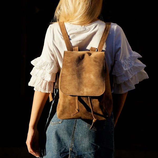 Boho Leather Backpack - Etsy