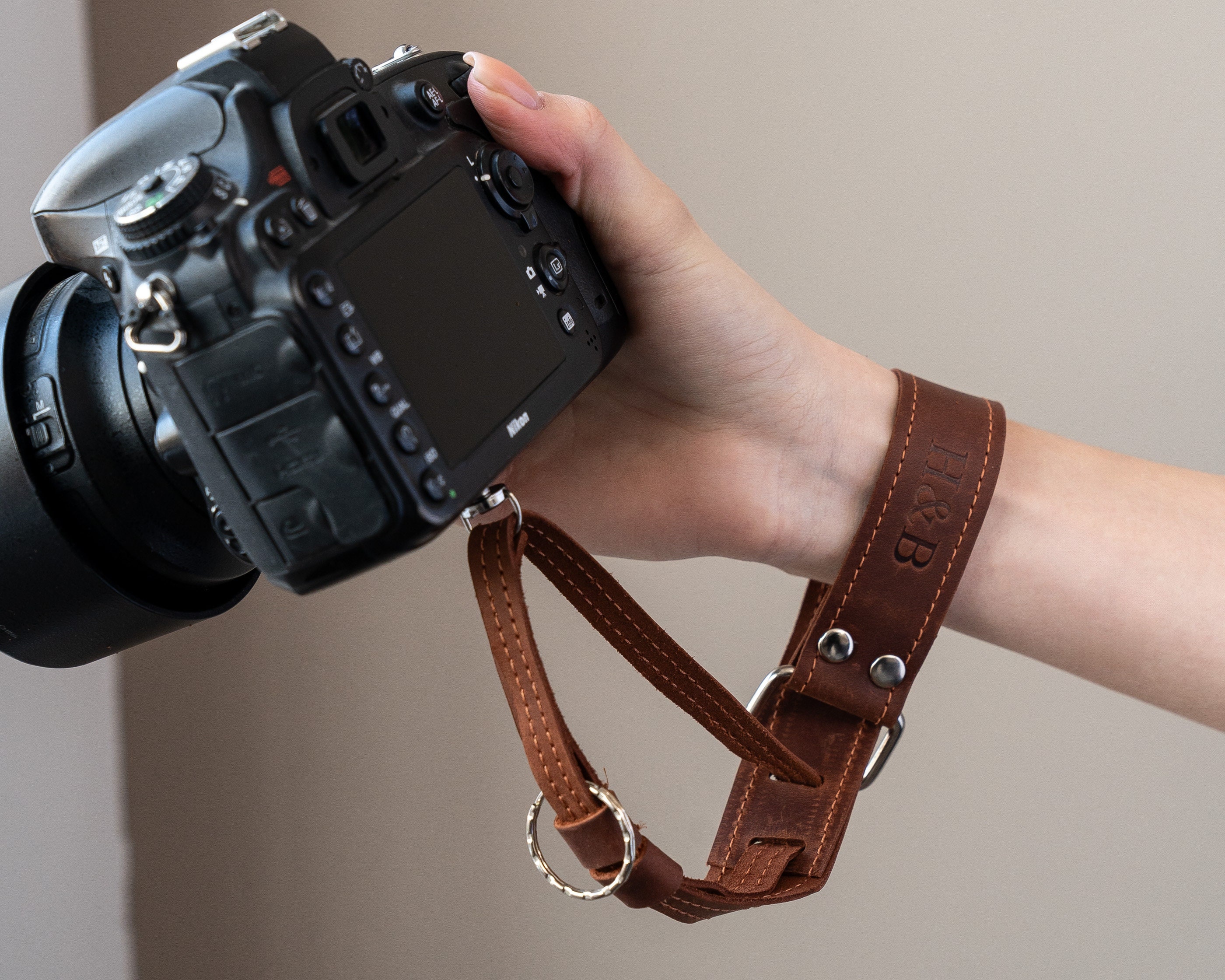 Leather Camera Wrist Strap, Personalized Leather Camera Strap ...