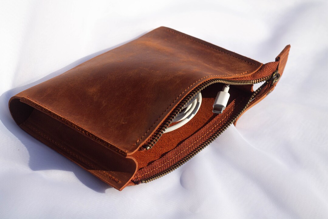 Leather Charger Holder, Travel Electronics Accessories Bag, Charger ...