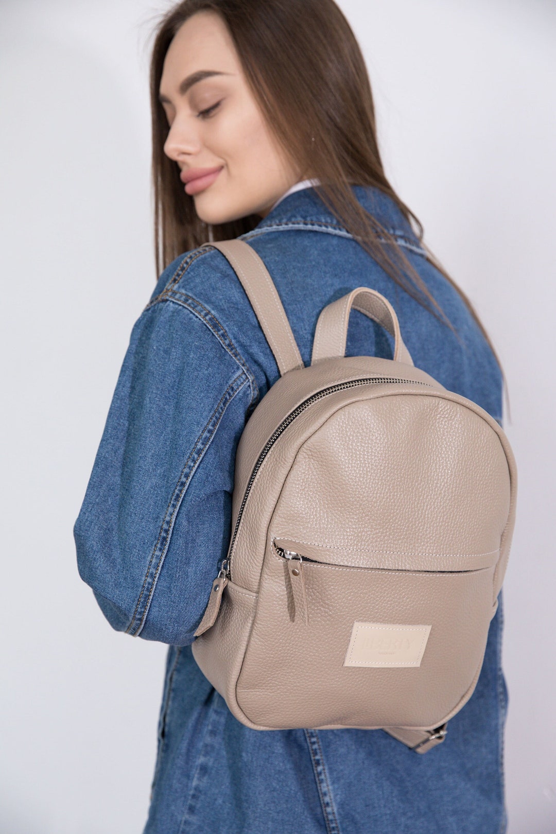 Stylish Leather Mini Backpack, Women's Shoulder Bag, Small Travel Bag ...