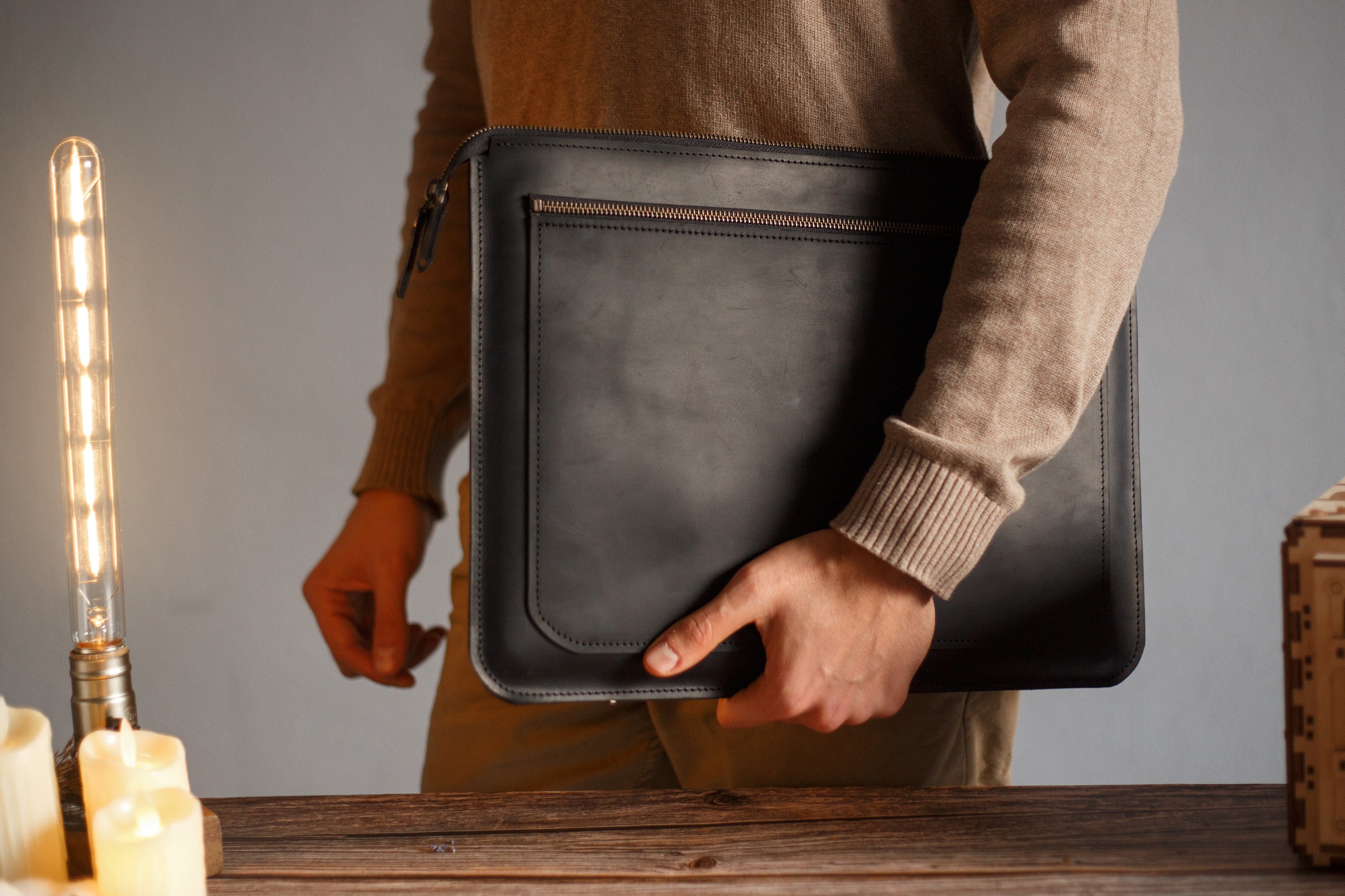 Personalized Leather Sleeve for Macbook, MacBook Air Case, Stylish ...