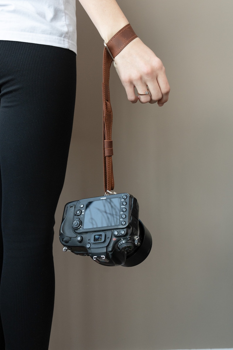 Adjustable Leather Camera Wrist Strap, Camera Accessory, Handmade ...