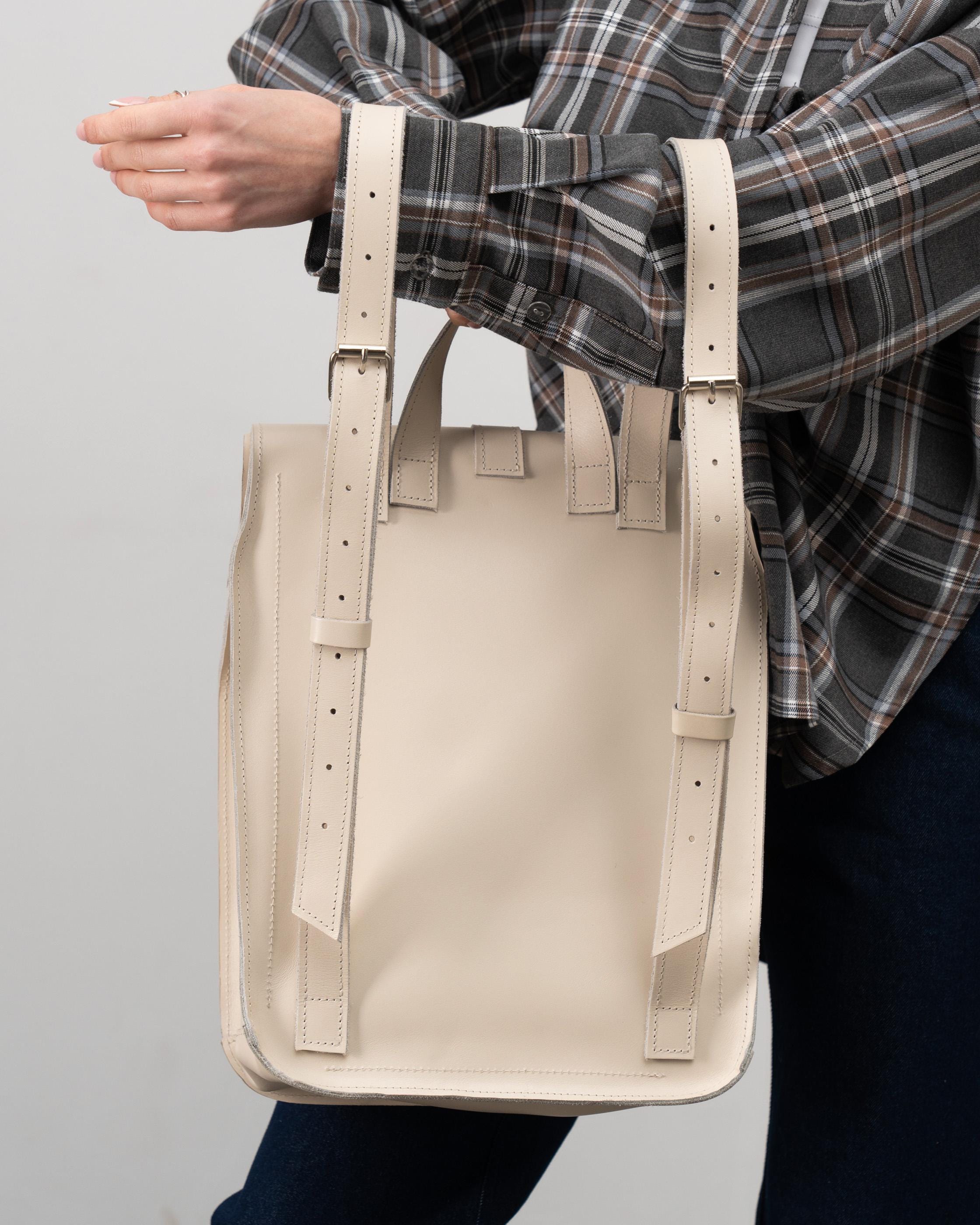 Leather Backpack for Women, Beige Laptop Backpack Purse, Women's Laptop ...