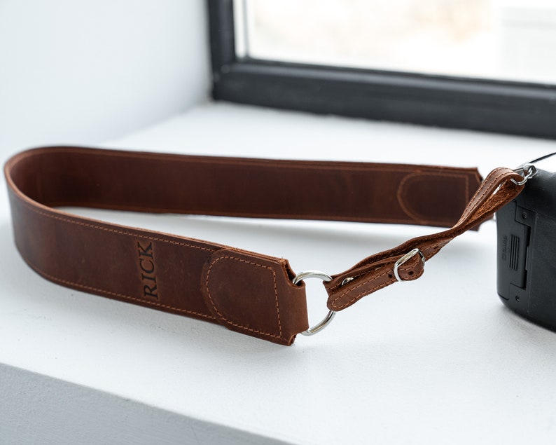Personalized Leather Neck Camera Strap, Custom Photographer Gift ...