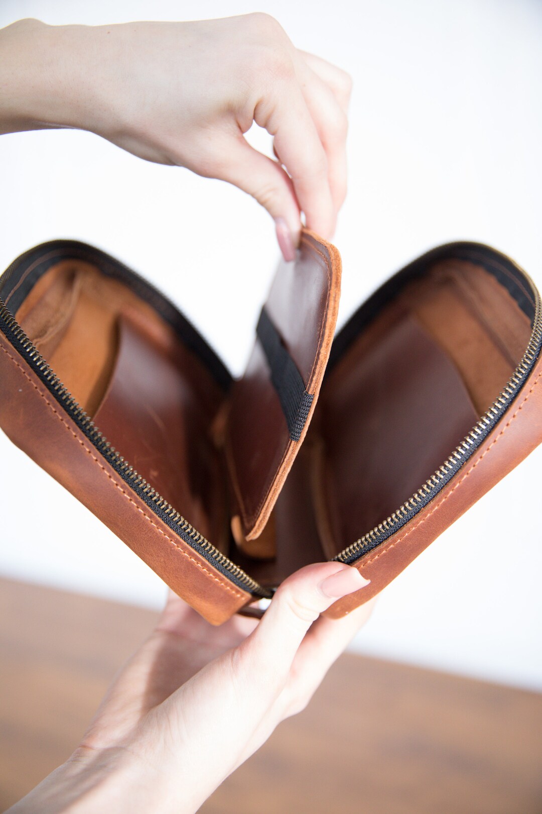 Custom Leather Tech Bag, Personalized Leather Electronics Case, Custom ...