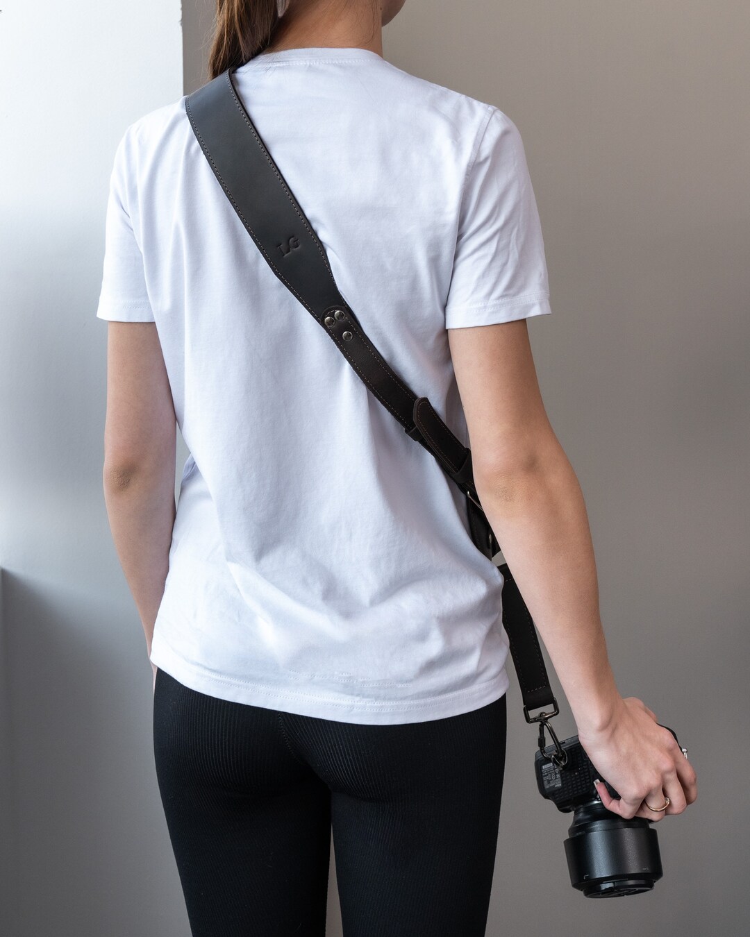 Custom Leather Camera Neck Strap, Adjustable DSLR Photographer Gift ...