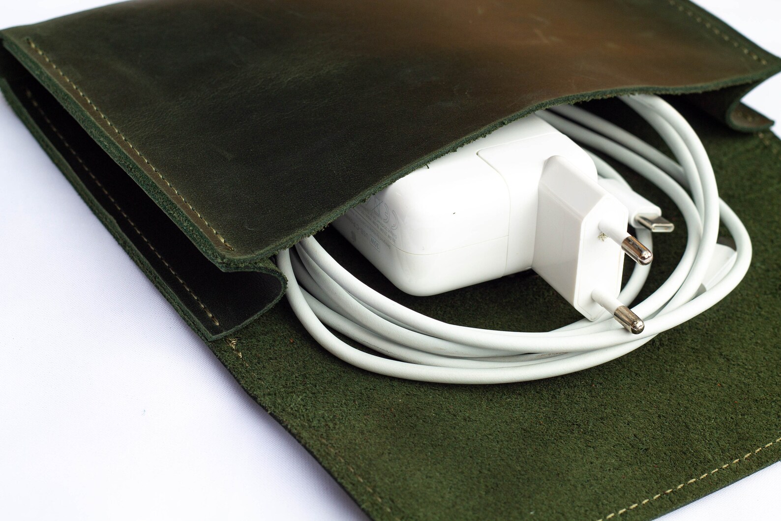 Handmade Leather Charger and Cable Organizer Bag, Personalized Gifts ...