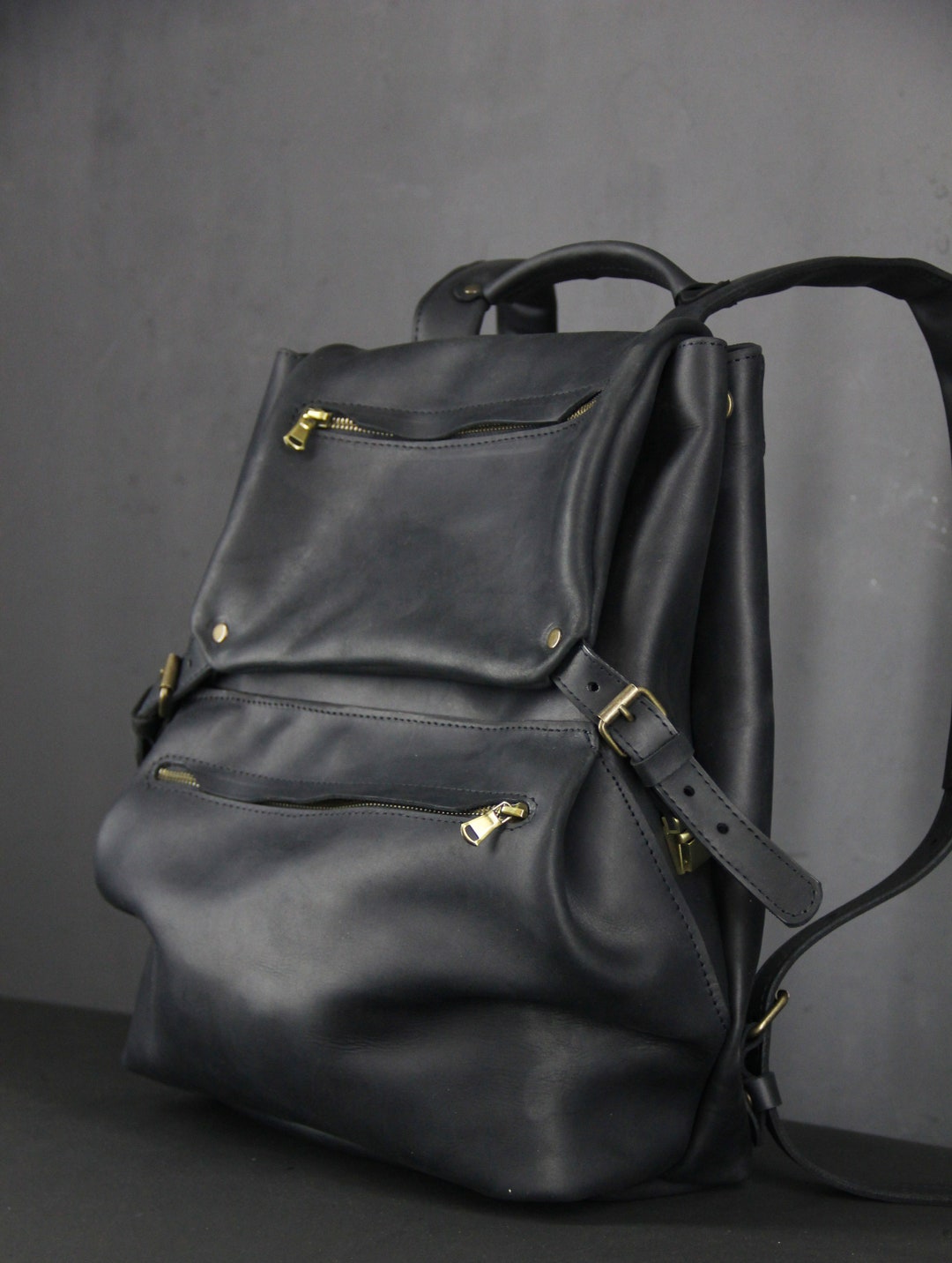 High-quality Women's Leather Backpack, Adjustable Straps, Laptop ...