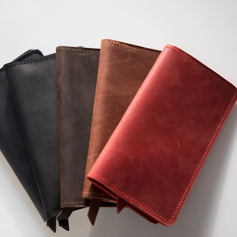 Long Leather Wallet - Etsy