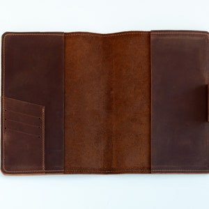 Handmade Leather Notebook Cover, Custom Monogram Travel Journal ...