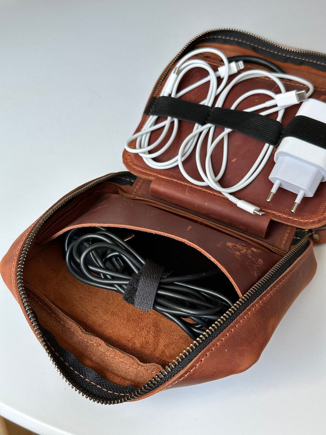 Personalized Leather Cable Organizer, Cord Management, Cable Holder ...