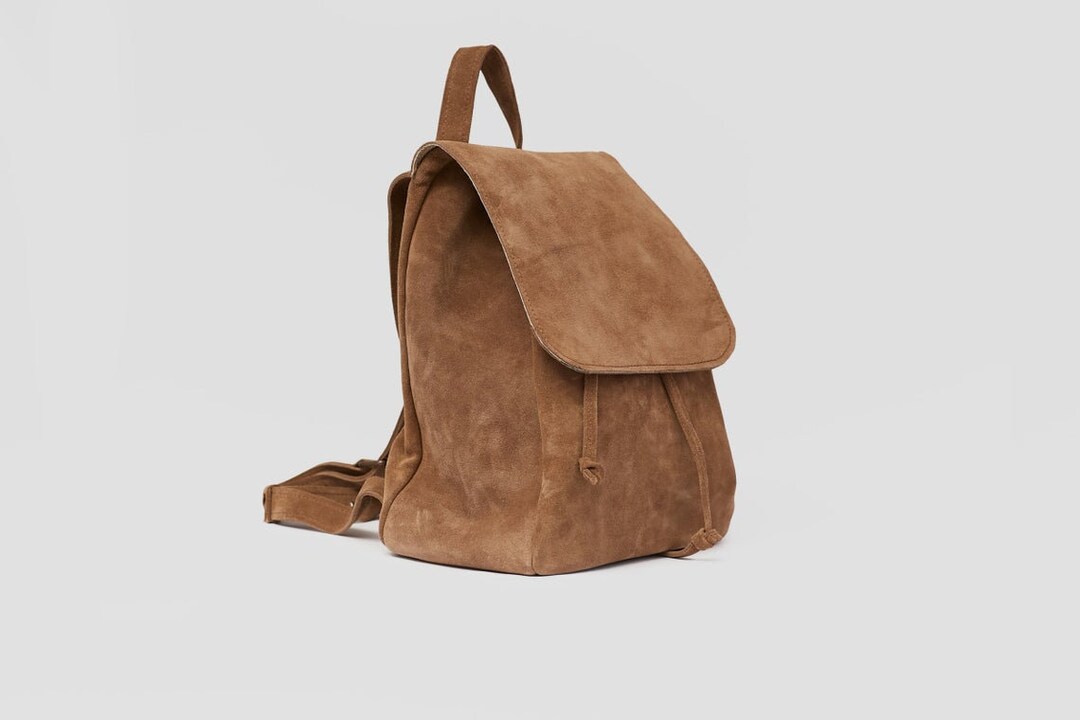 Brown Suede Backpack for Women, Personalized Custom Bag, Stylish ...