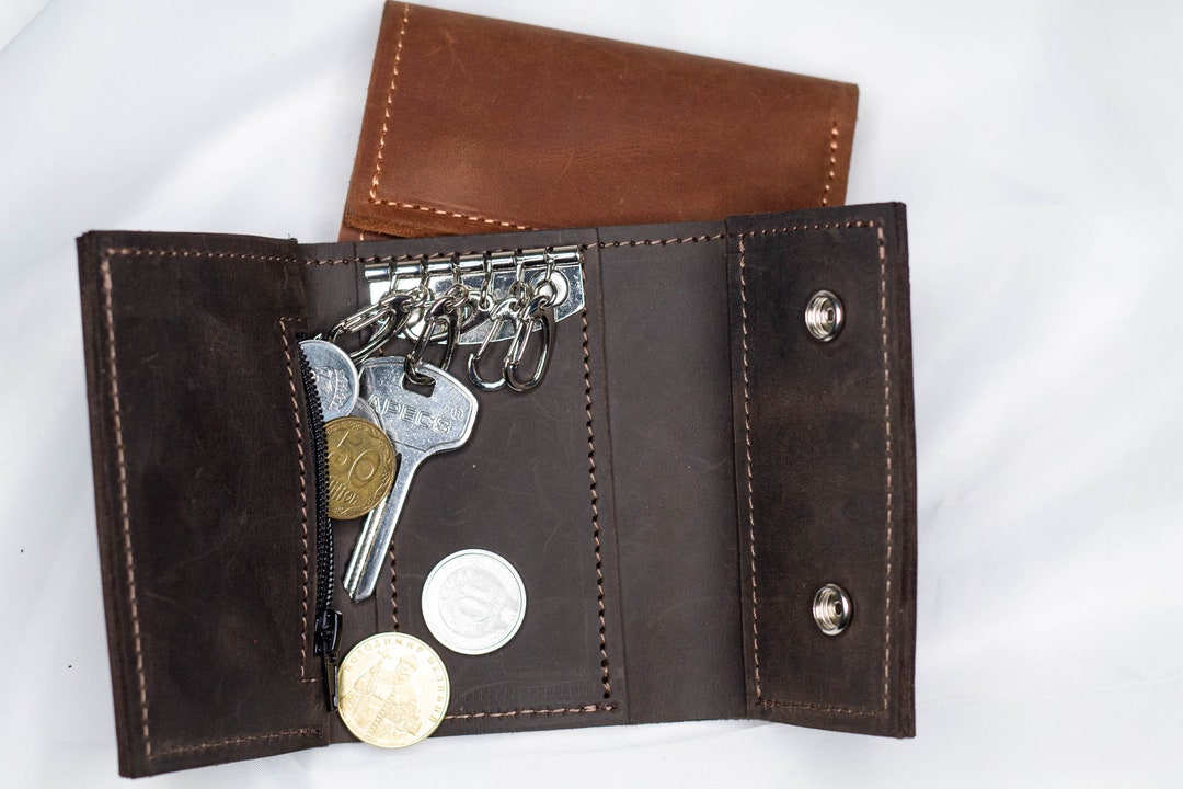 Custom Leather Key Case, Personalized Key Wallet, High-quality Leather ...