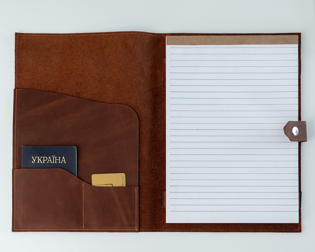 Handmade Leather Notebook Sleeve, Protective Journal Cover, Notebook ...