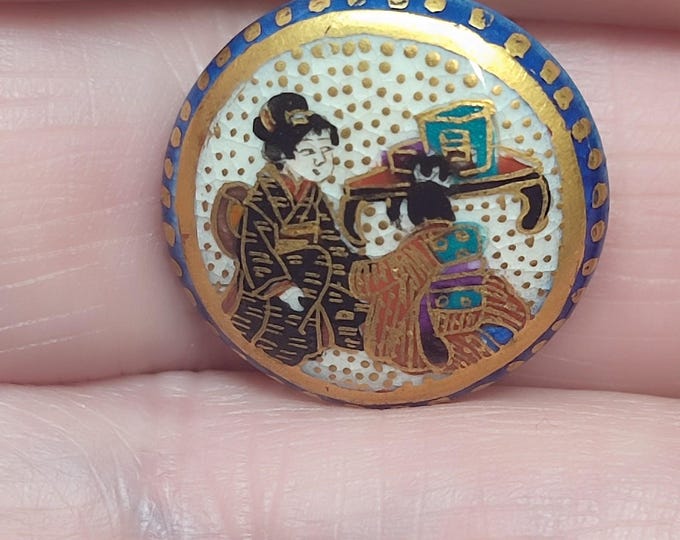 Antique Satsuma Button - Etsy