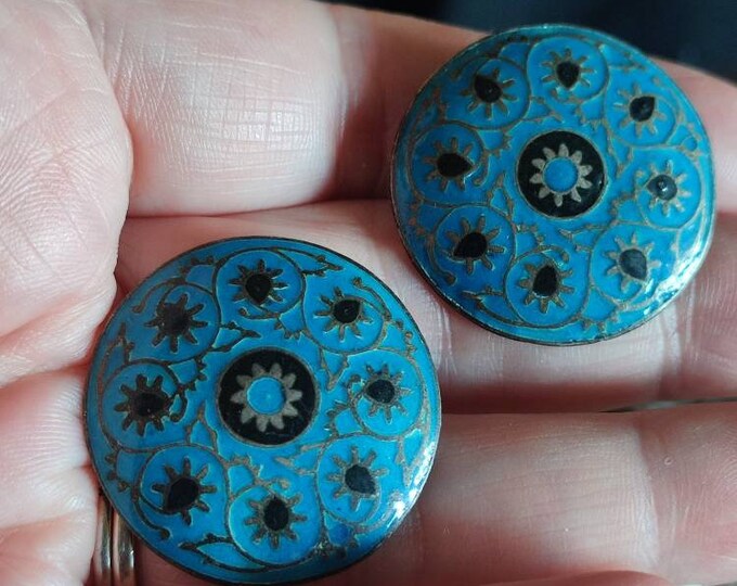 Antique Enamel Button - Etsy
