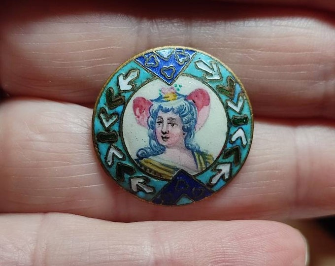 Hand Painted Enamel Button - Etsy