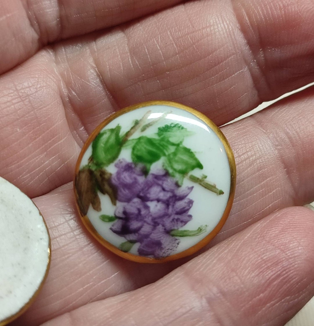 Antique Handpainted China Button - Etsy