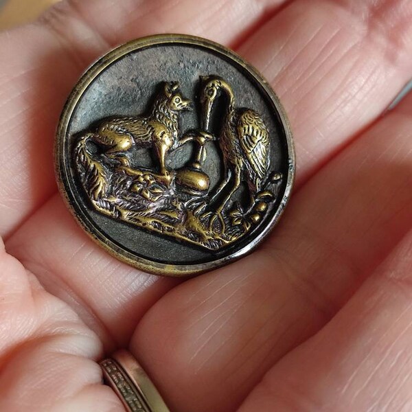 Antique Fox Button - Etsy