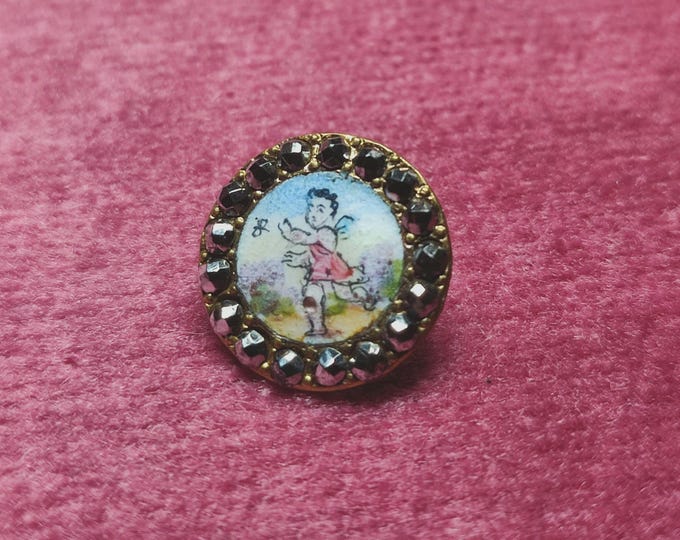 Hand Painted Enamel Button - Etsy