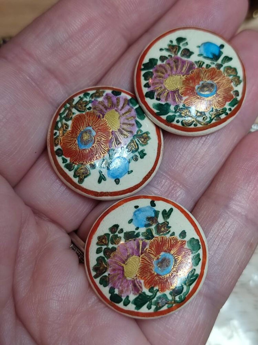 Floral Satsuma Button - Etsy